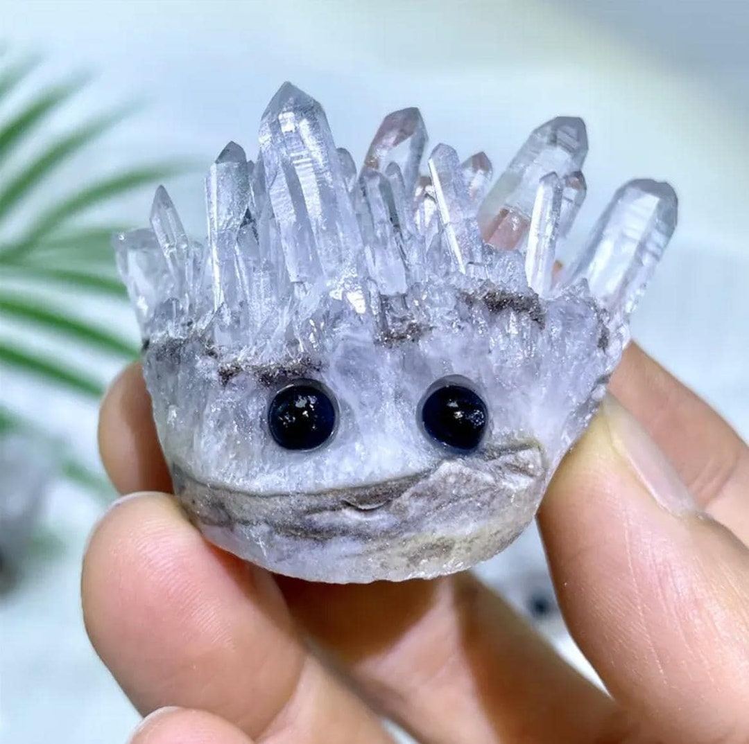 Clear Quartz Cluster Hedgehog Hand Carved Crystal Animal Carvings for ...