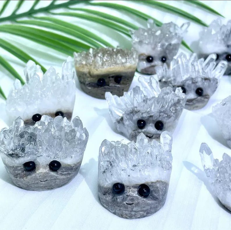Clear Quartz Cluster Hedgehog Hand Carved Crystal Animal Carvings for ...