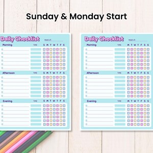 Printable Daily Checklist, Daily Routine, Daily Task Planner, Task ...
