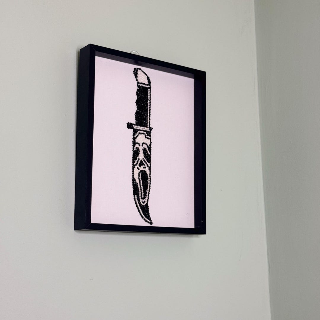 Crystal Rhinestone Ghostface scream Canvas Art - Etsy
