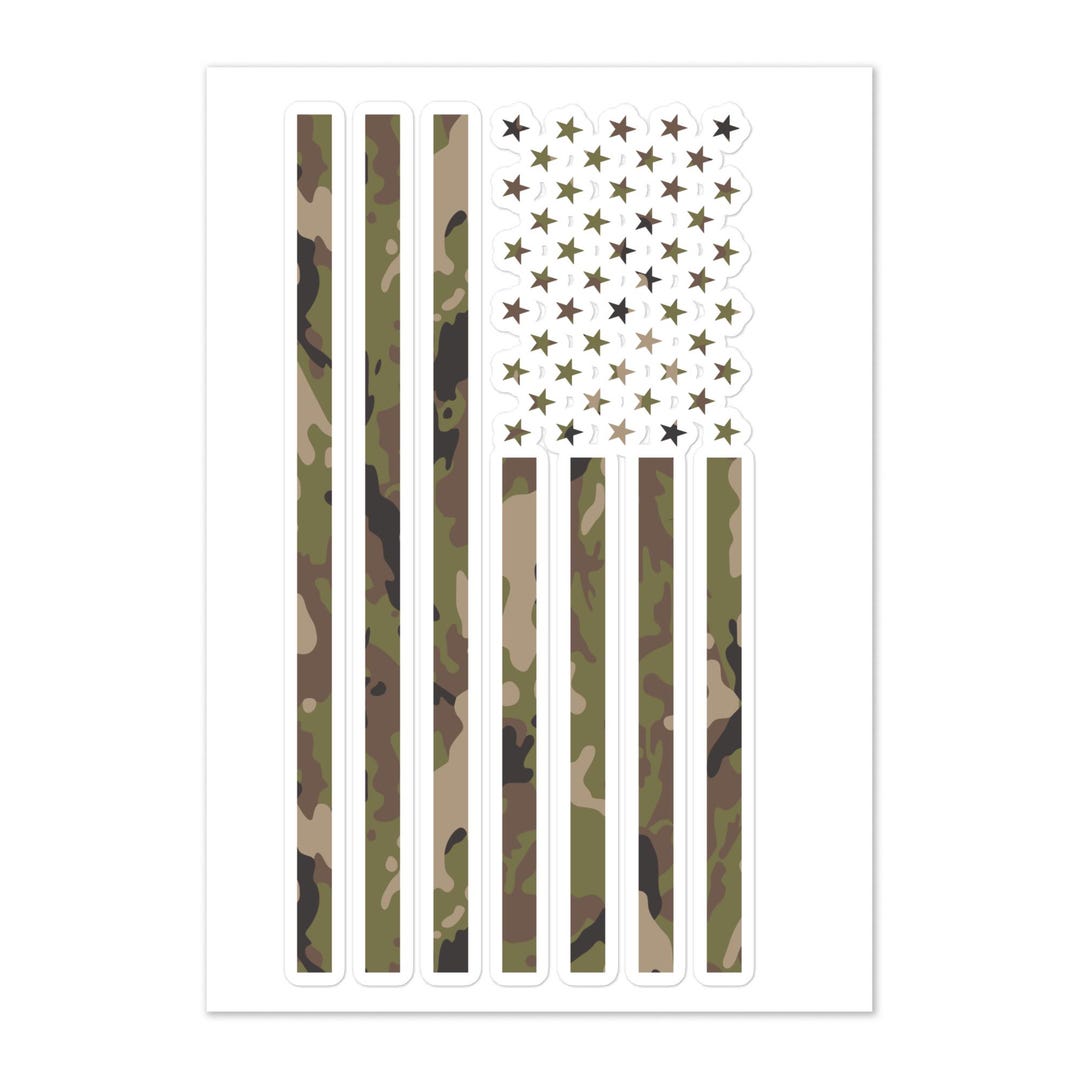 American Flag Sticker, Camo Sticker, Outdoor USA Sticker, USA Sticker ...