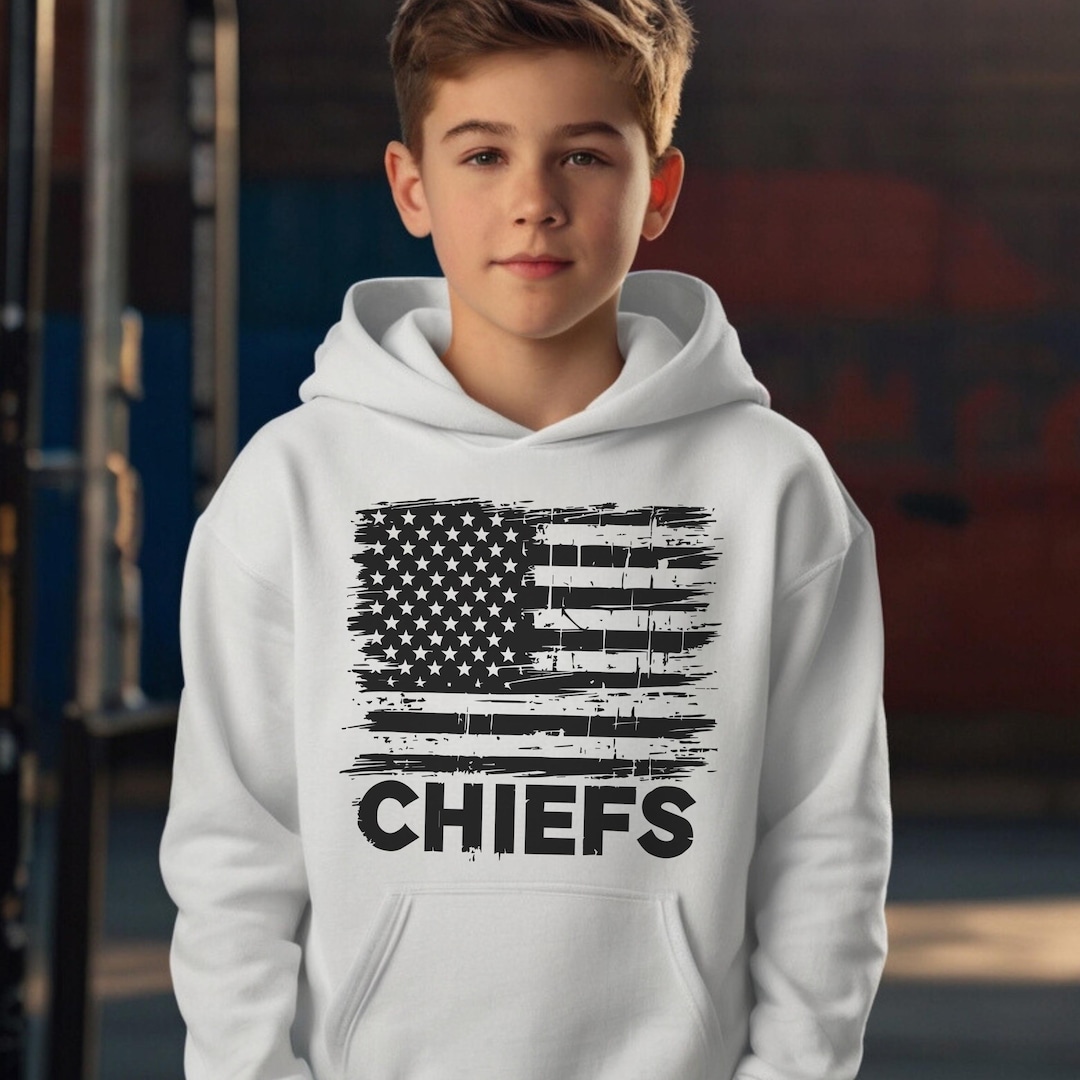 Chiefs Youth Hoodie, Boys Chiefs Sweatshirt, Girls Football Hoodie ...