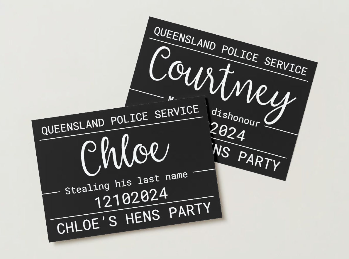 Bachelorette Party Mugshot Signs Customized With Your Girls' Names and ...