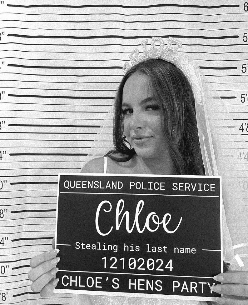 Bachelorette Party Mugshot Signs Customized With Your Girls' Names and ...