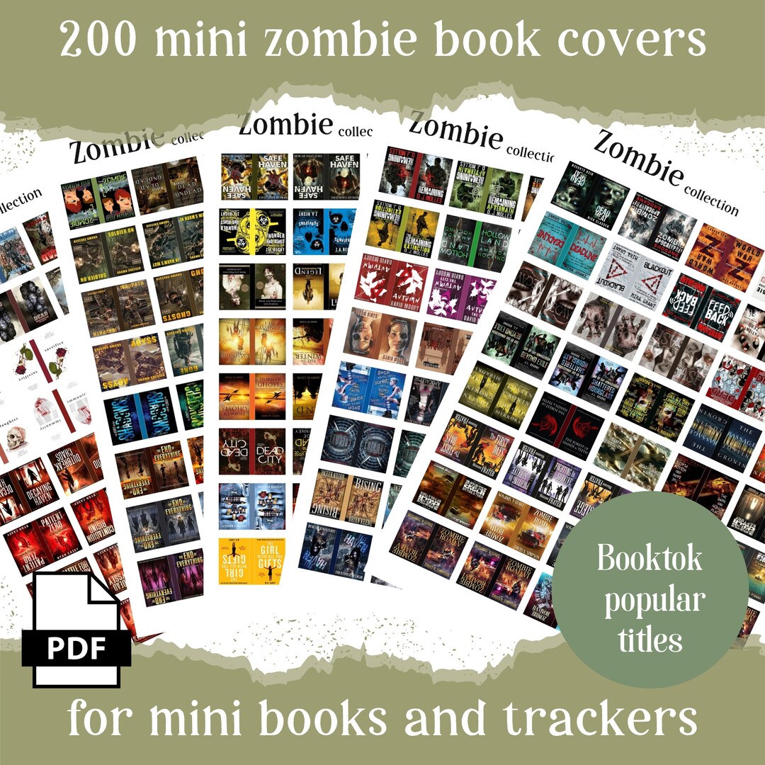 Printable Mini Zombie Book Covers for Halloween Anxiety Bookshelf ...
