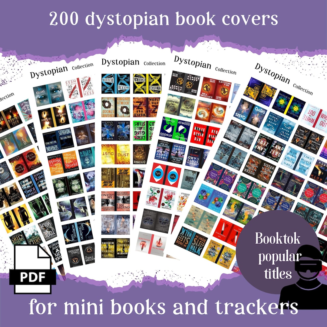 200 Dystopian Mini Book Covers, Printable Pdf for Booktok TBR Jar ...