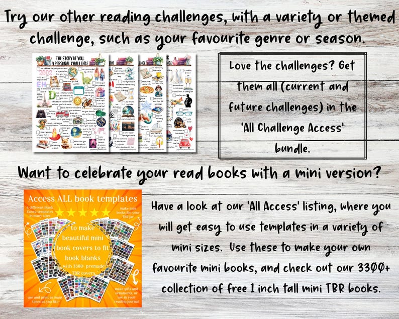 Personal Reading Challenge: TBR Prompts, Bingo (digital Download ...