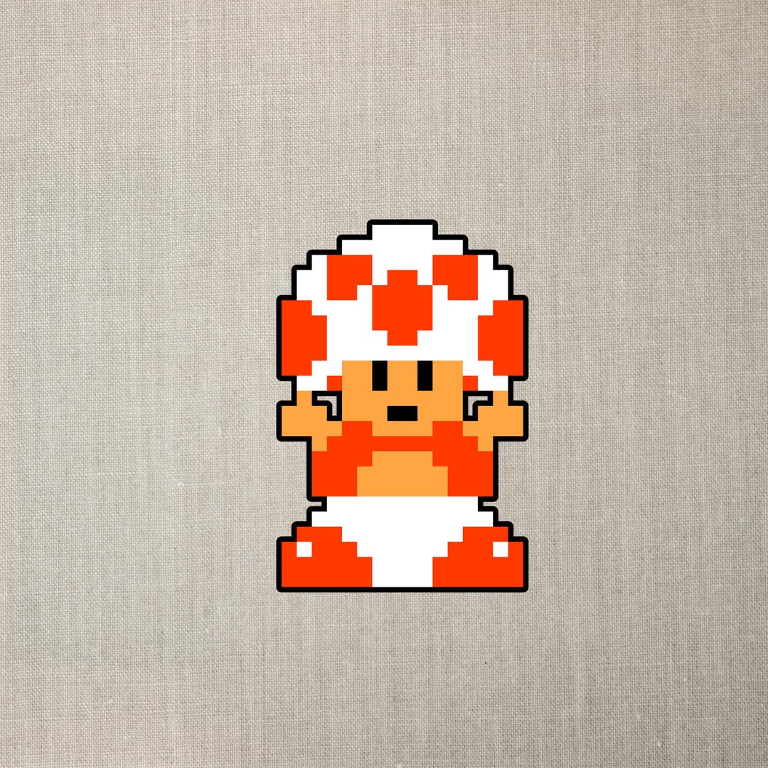 Super Mario Toad 8 Bit Sticker - Etsy