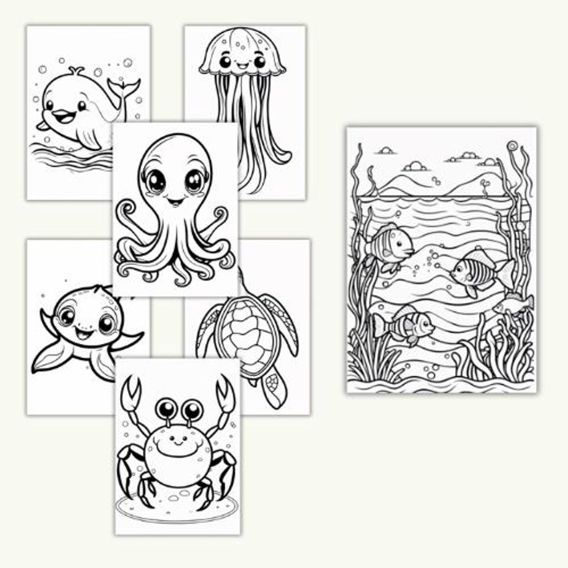 Baby Sea Animal Coloring Pages, Under the Sea, Animal Coloring In, Kids ...