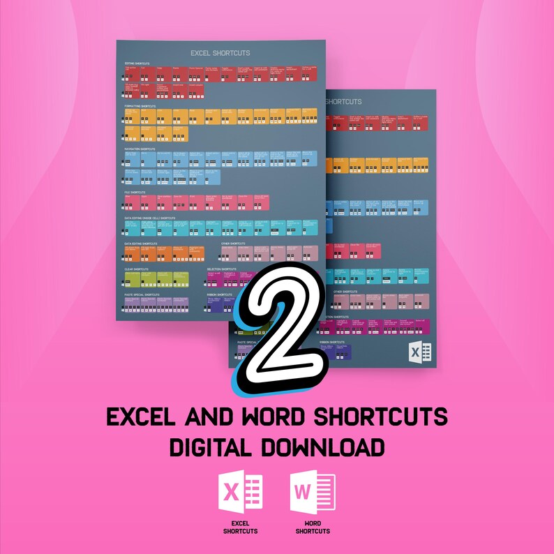 Printable Keyboard Shortcuts for Microsoft Word & Excel Essential ...