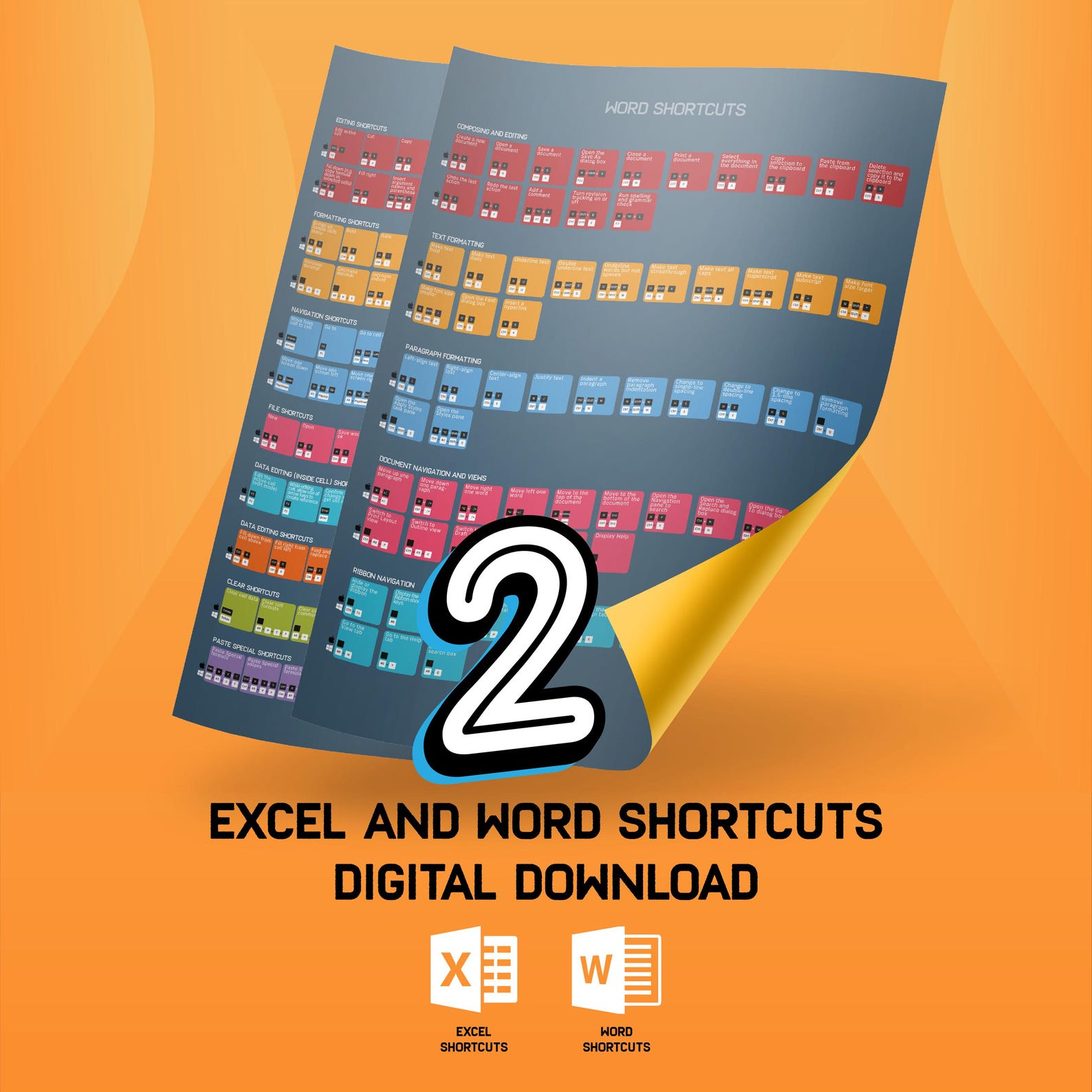 Printable Keyboard Shortcuts for Microsoft Word & Excel Essential ...
