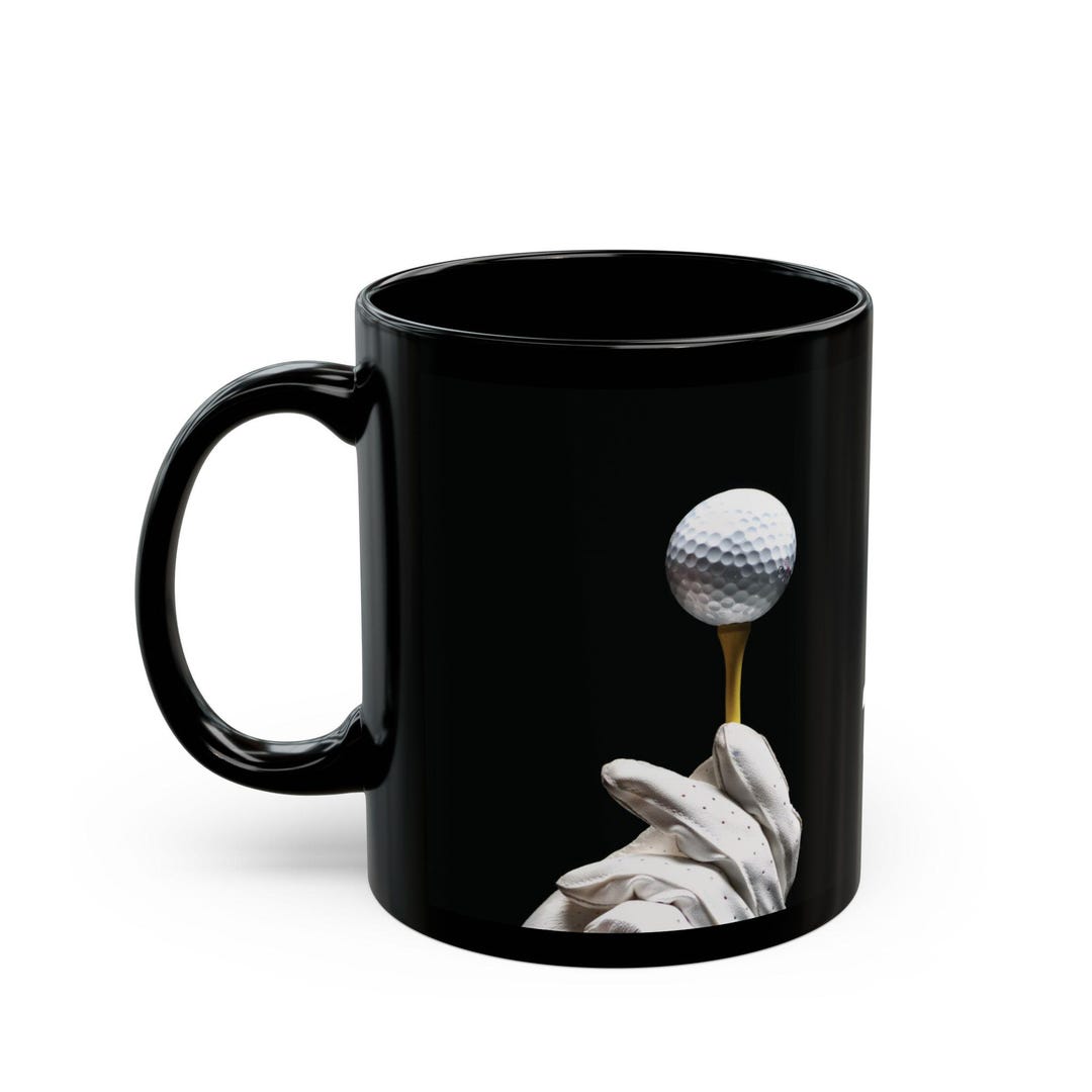 Golf Enthusiast Black Mug - Tee Time - Funny Coffee Cup, Perfect Gift ...