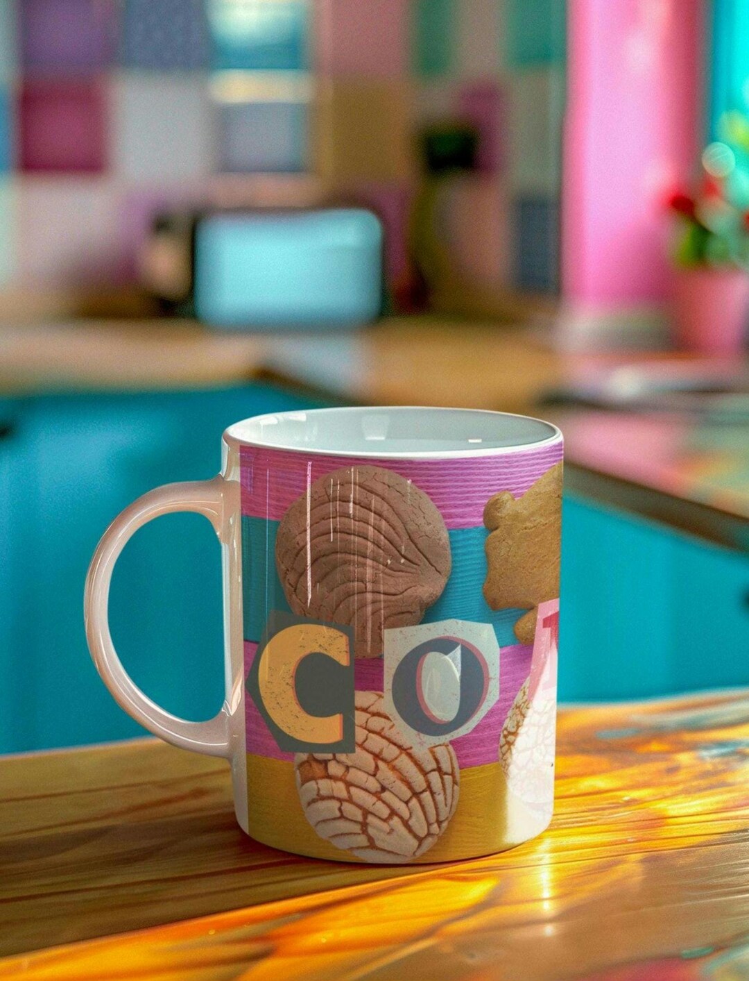 Concha Ceramic Mug, Mexican Sweet Bread Coffee Cup, Pan Dulce Tea Mug ...