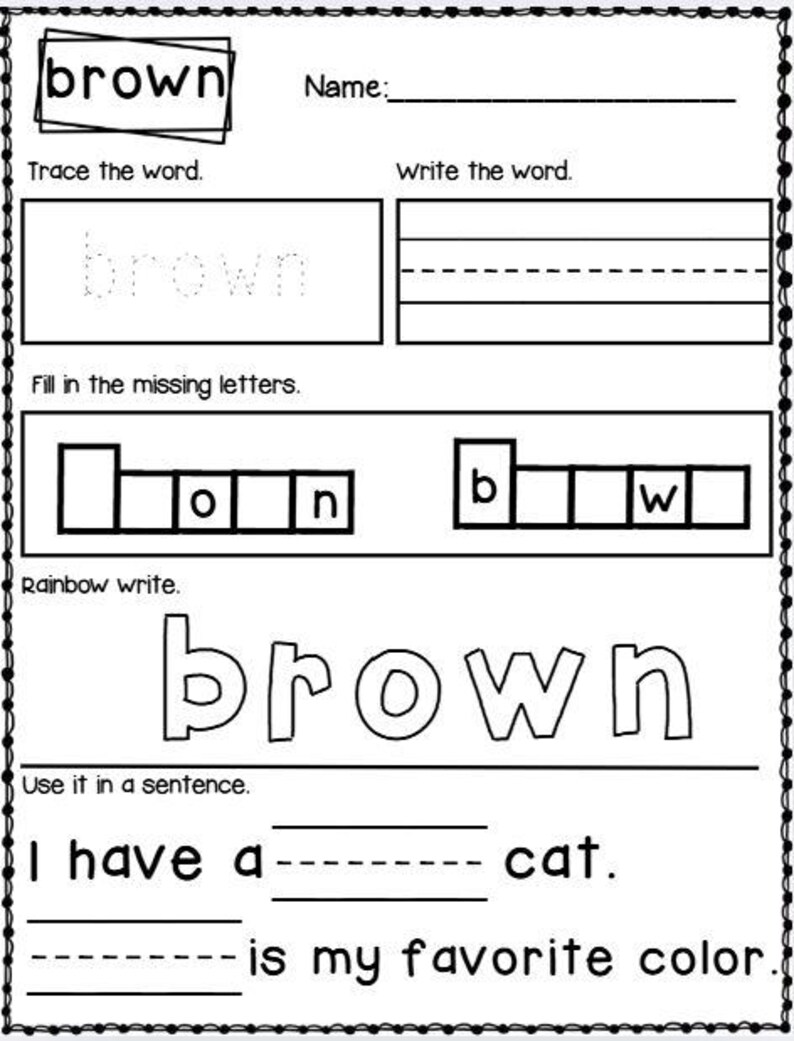 Kindergarten Dolch Sight Word Bundle - Etsy