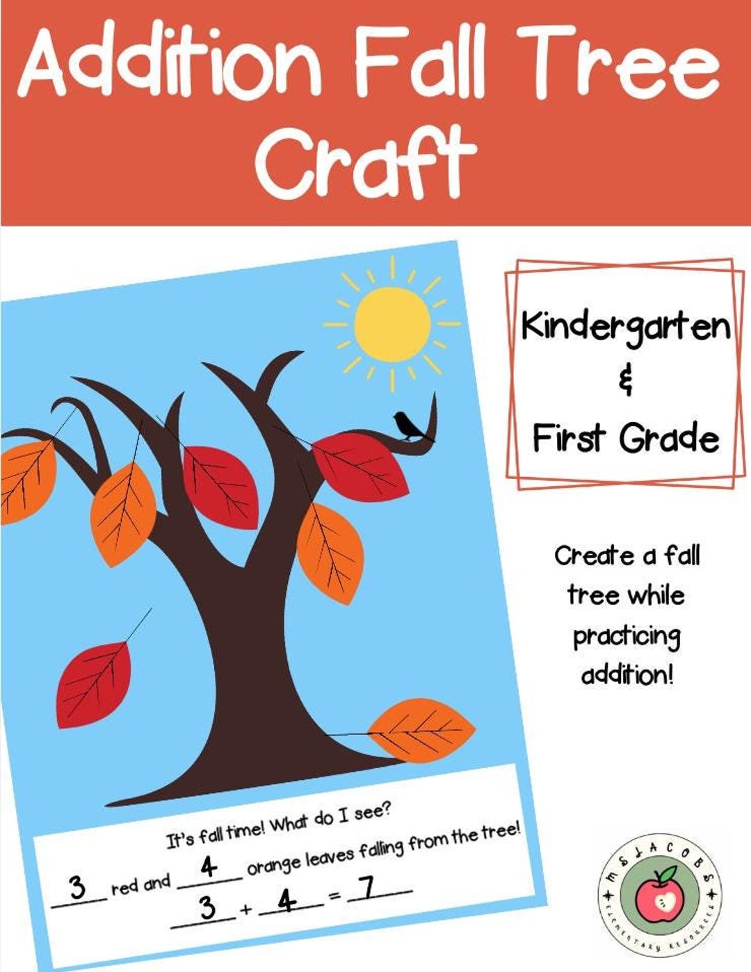 Addition Fall Tree Craft - Etsy