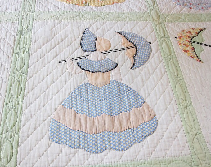 Antique Quilt 1930s Colonial Lady - Etsy