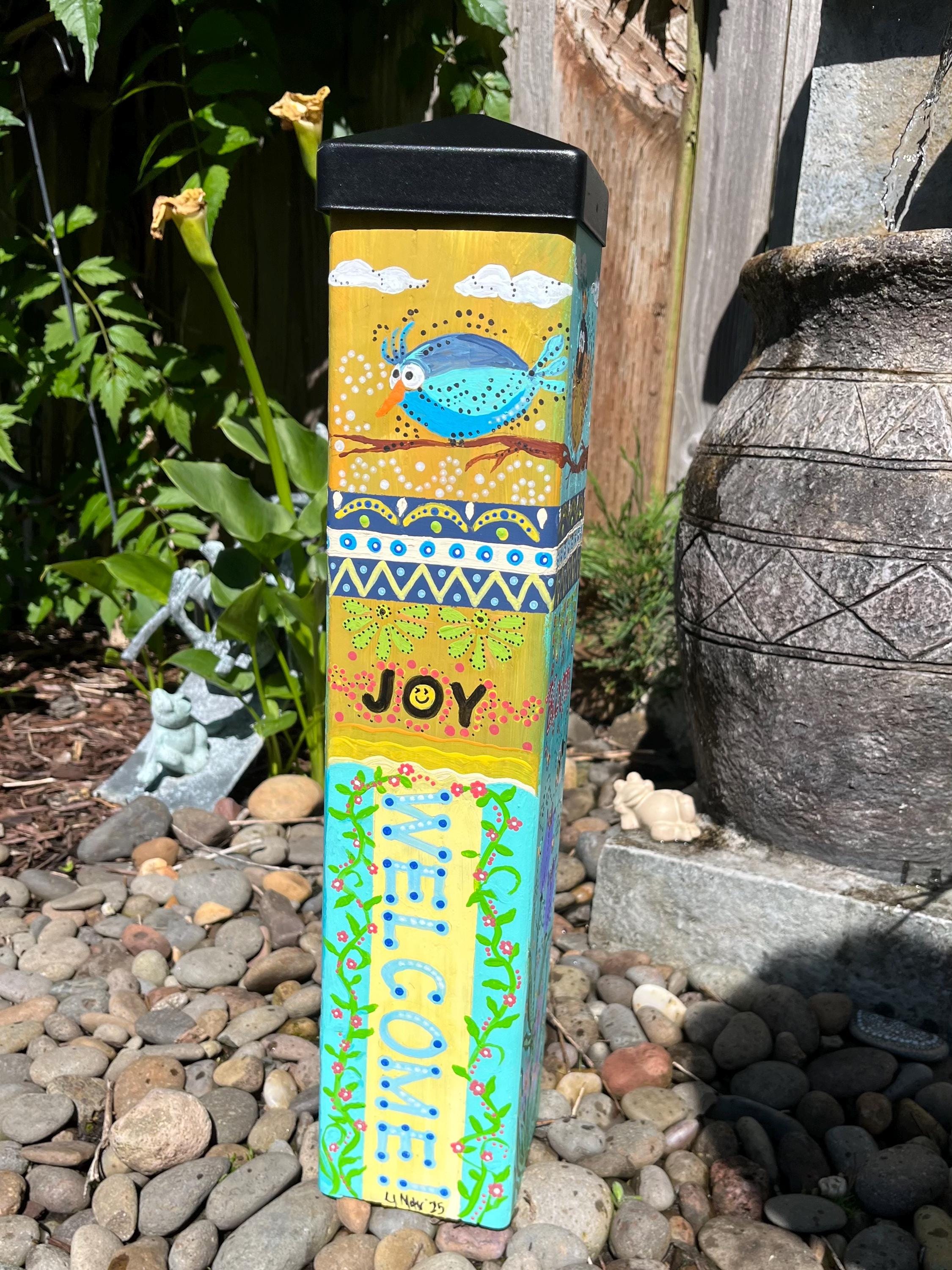 Hand Painted Garden Post - Etsy