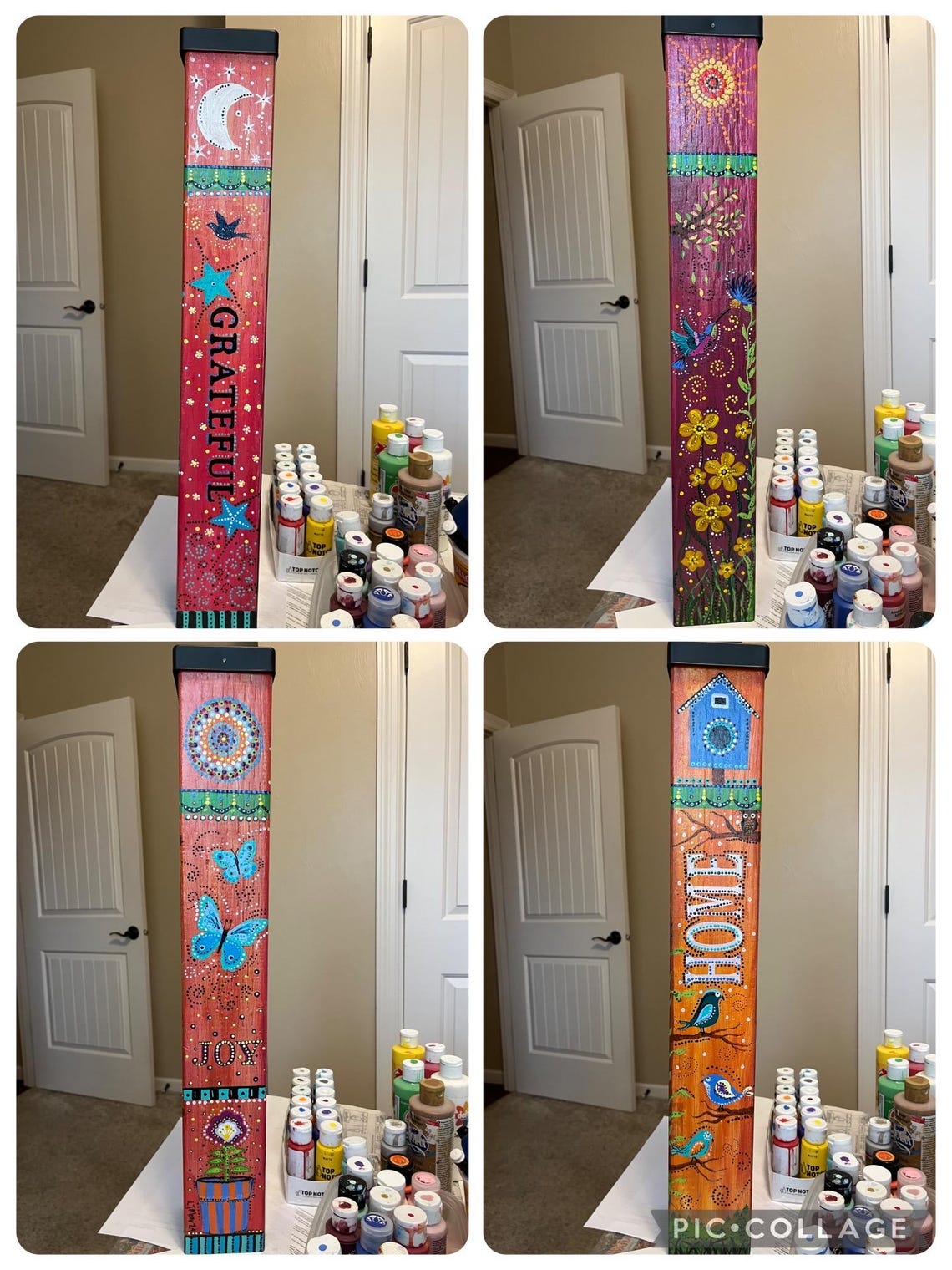 Hand Painted Garden Post - Etsy