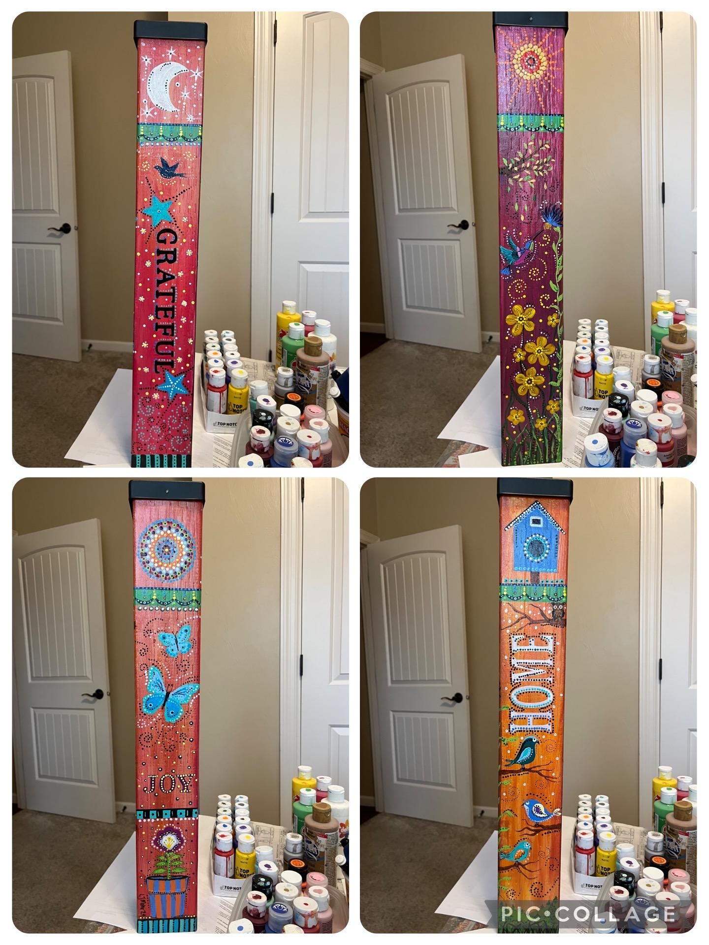 Hand Painted Garden Post - Etsy