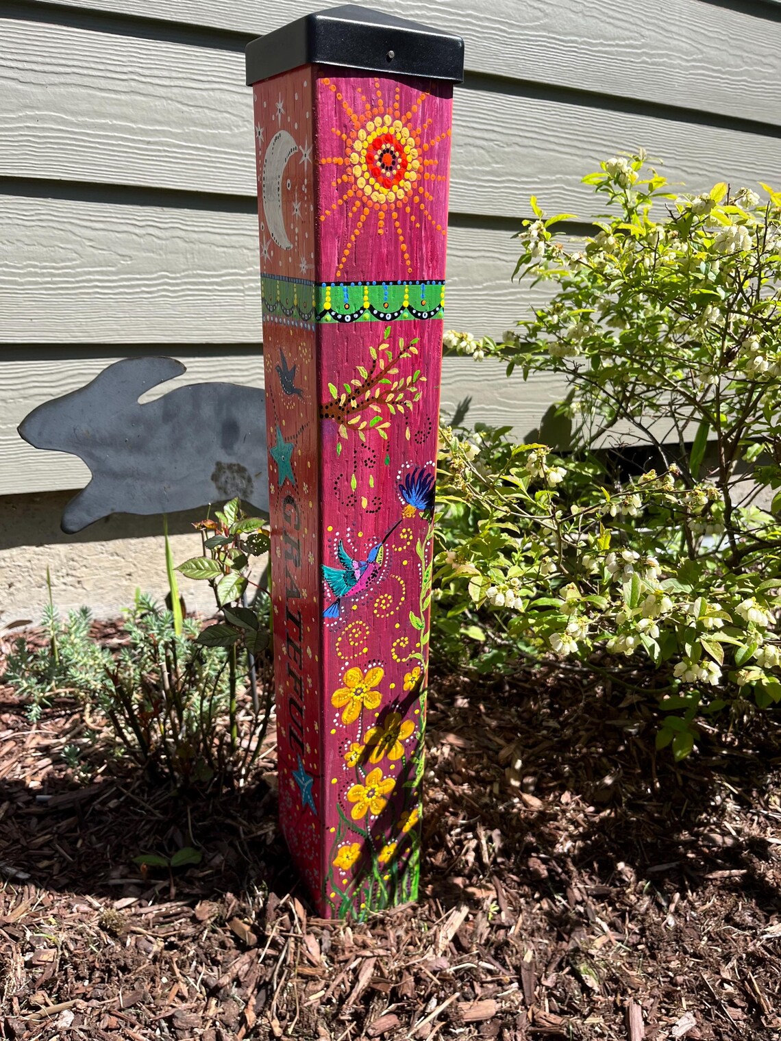 Hand Painted Garden Post - Etsy