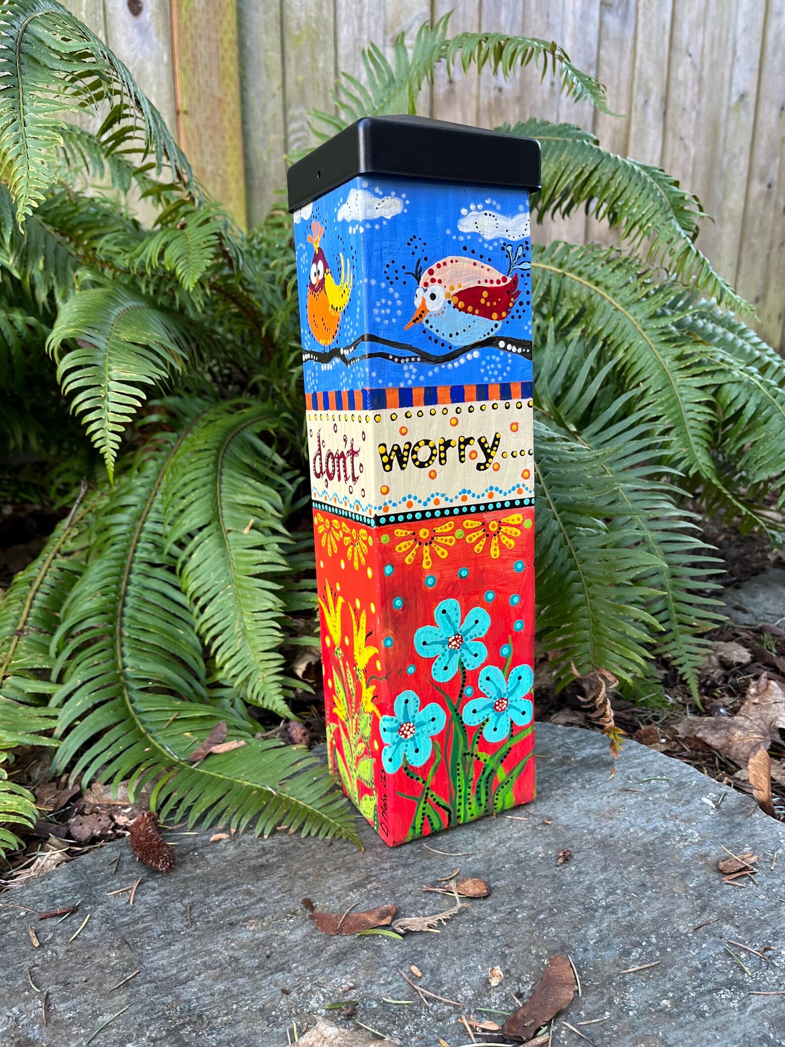 Hand Painted Garden Post - Etsy