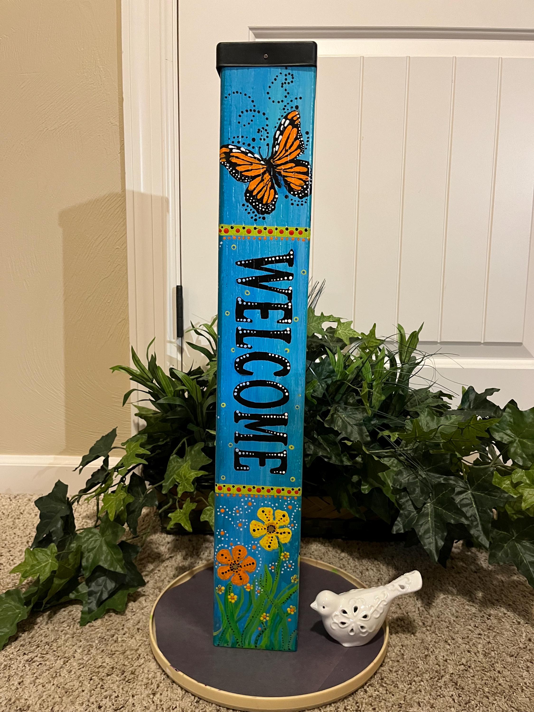 Hand Painted Garden Post - Etsy