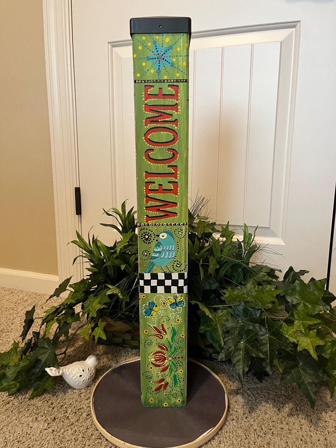Hand Painted Garden Post - Etsy