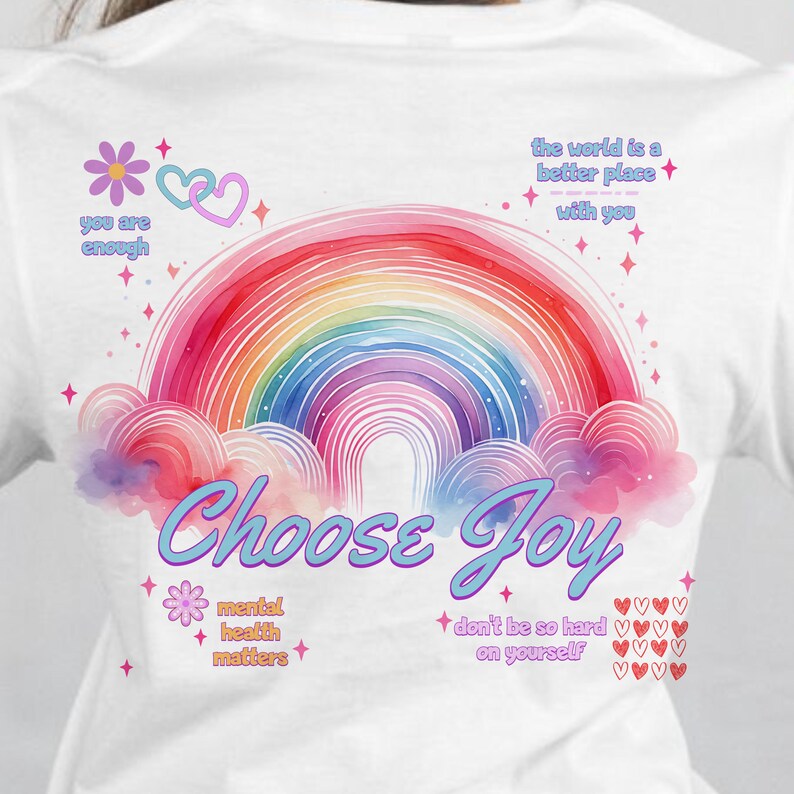 Choosing Joy, Rainbow Sublimation Design, Joyful Affirmation ...