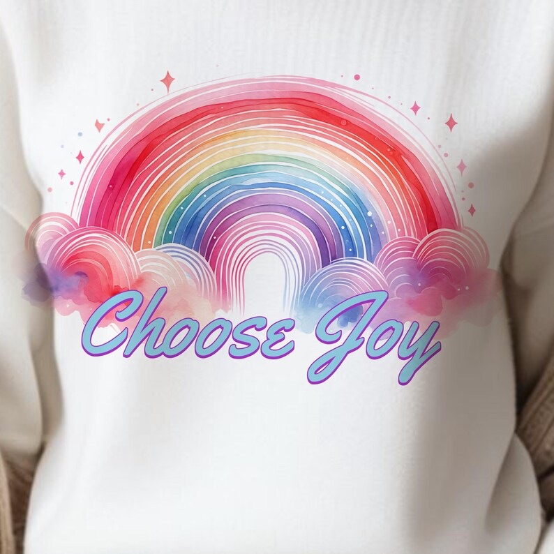 Choosing Joy, Rainbow Sublimation Design, Joyful Affirmation ...