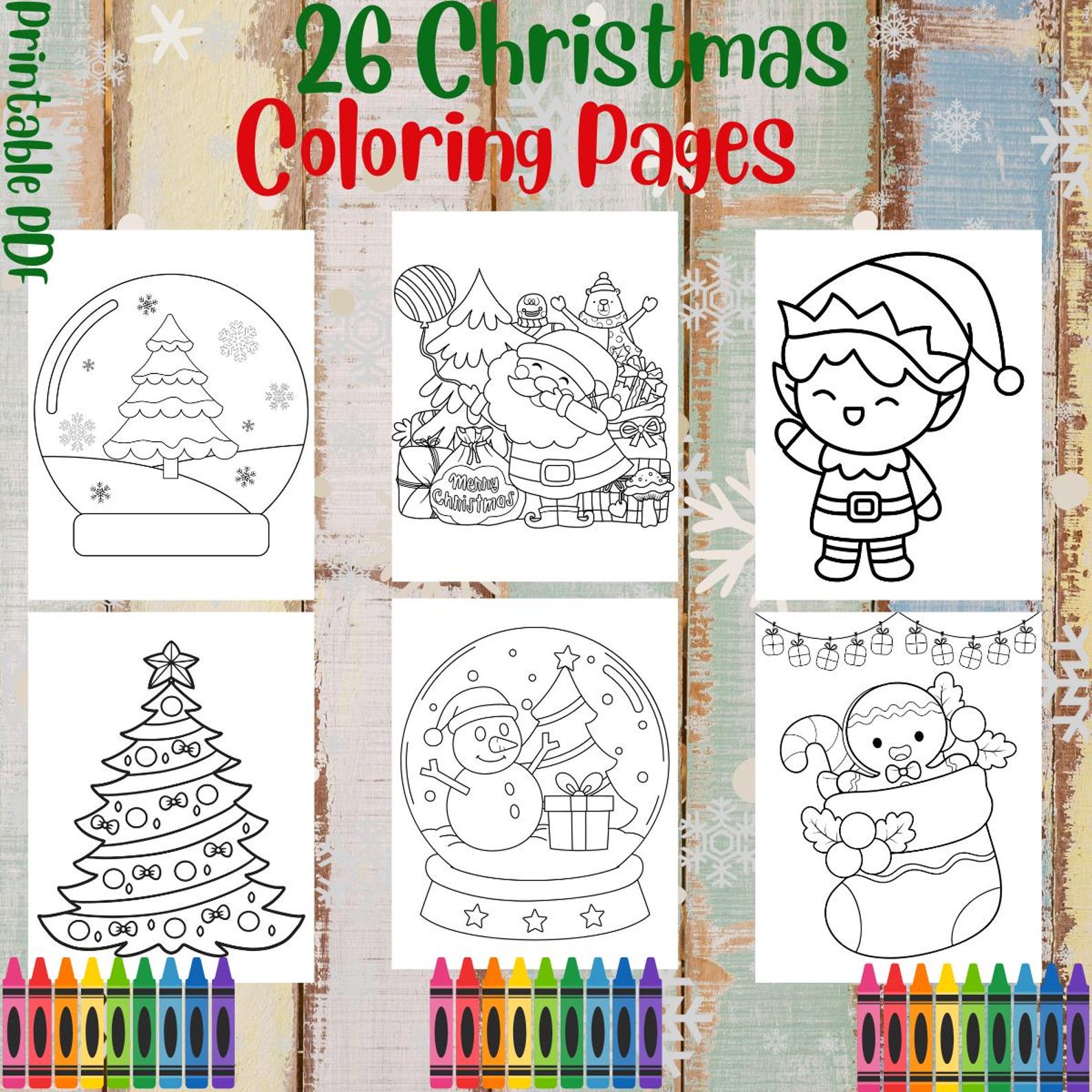 26 Christmas Color Pages for Kids, Snow Globe Coloring Christmas ...
