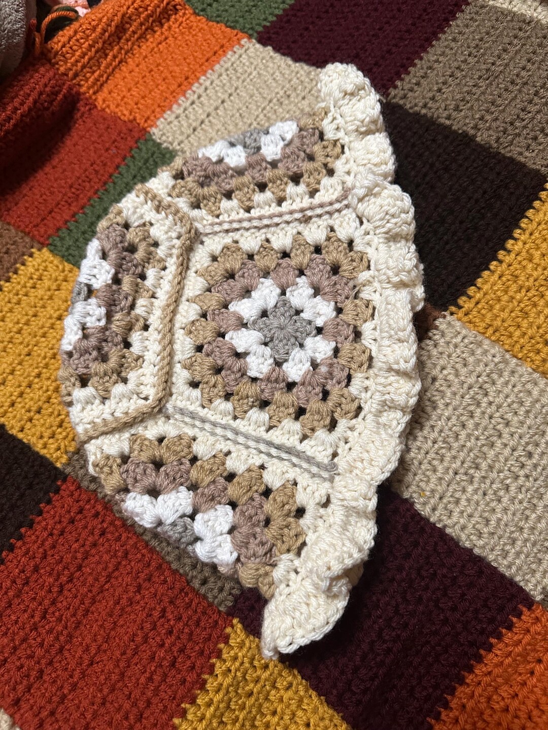 Granny Square Ruffle Hat - Etsy