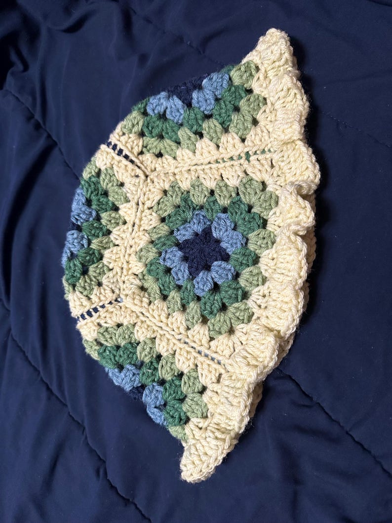 Granny Square Ruffle Hat - Etsy