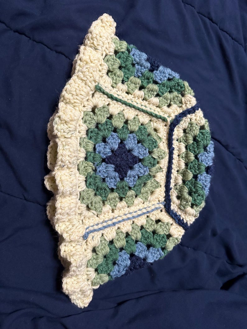 Granny Square Ruffle Hat - Etsy