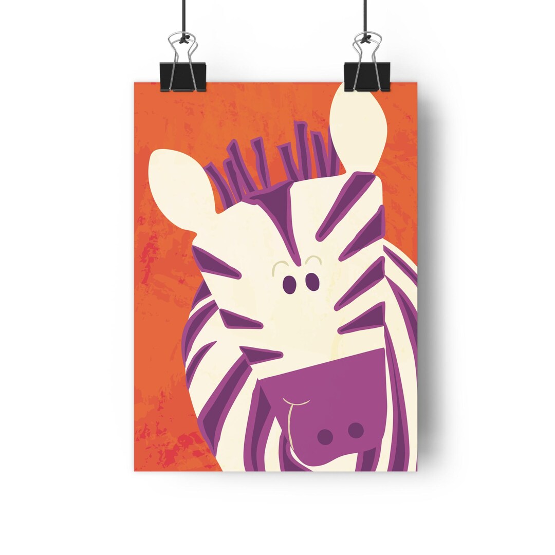 Whimsical Zebra Art Print, Nursery Decor, Animal Wall Art, Kids Room ...