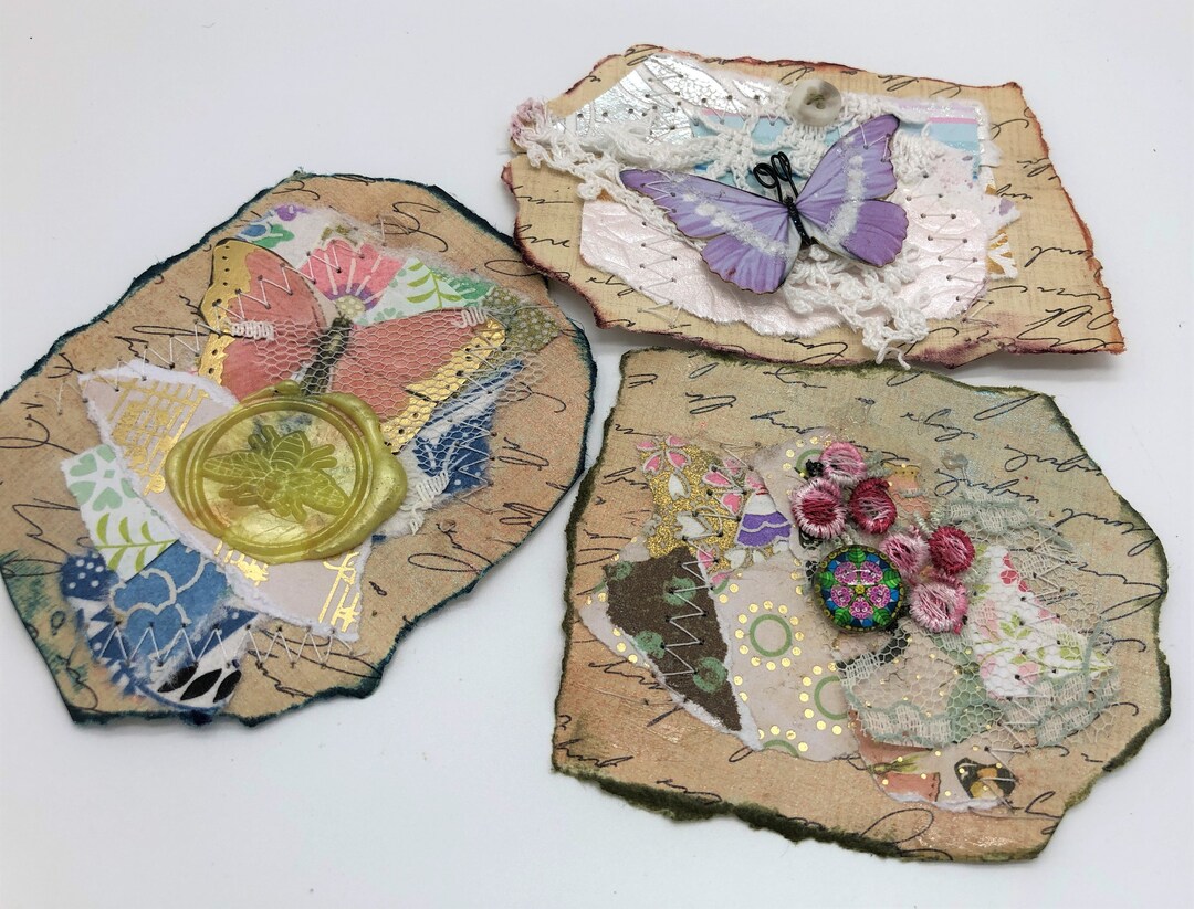 Set of 3 Junk Journal Clusters, Junk Journal Embellishments or ...