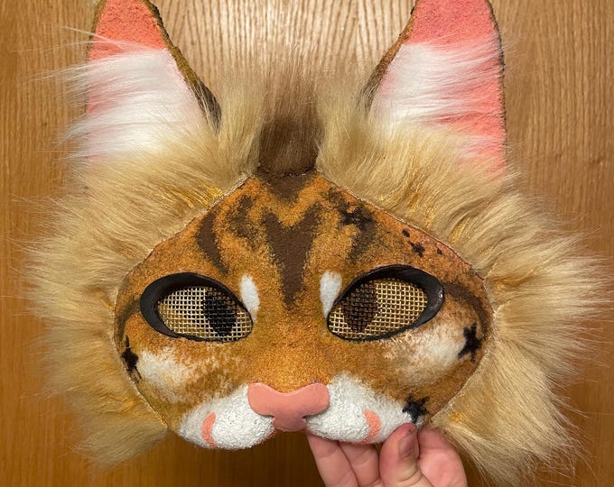 Orange Maine Coon Tabby Cat Mask - Etsy