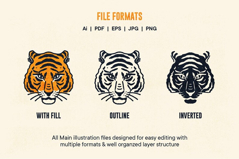 Vintage Tiger Illustration Collection | Bold & Timeless Tiger Art for ...