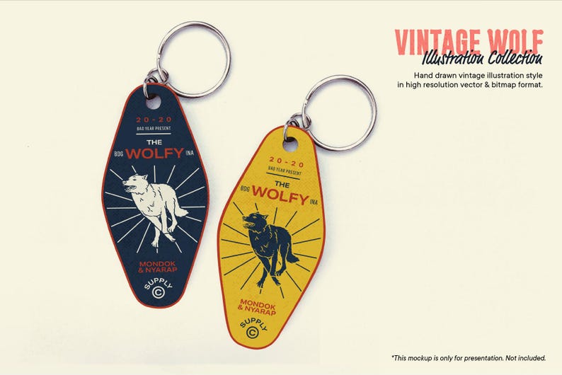 Wolf Vintage Style Illustration Pack | Wild and Bold Wolf Designs for ...