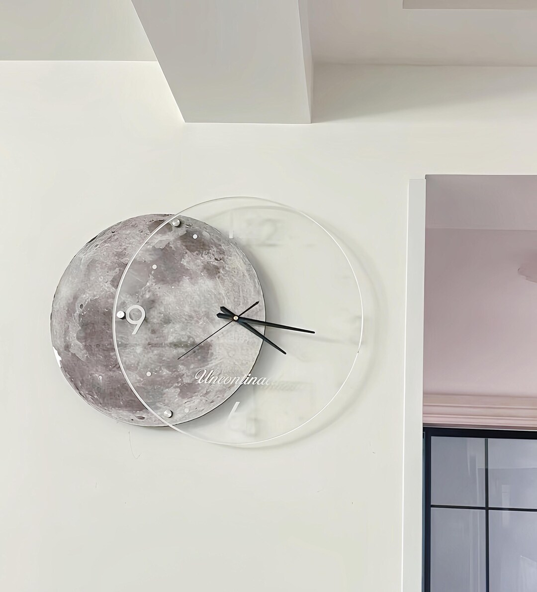 2025 Modern Wall Mounted Lunar Clock, Unique Transparent Wall Clock ...