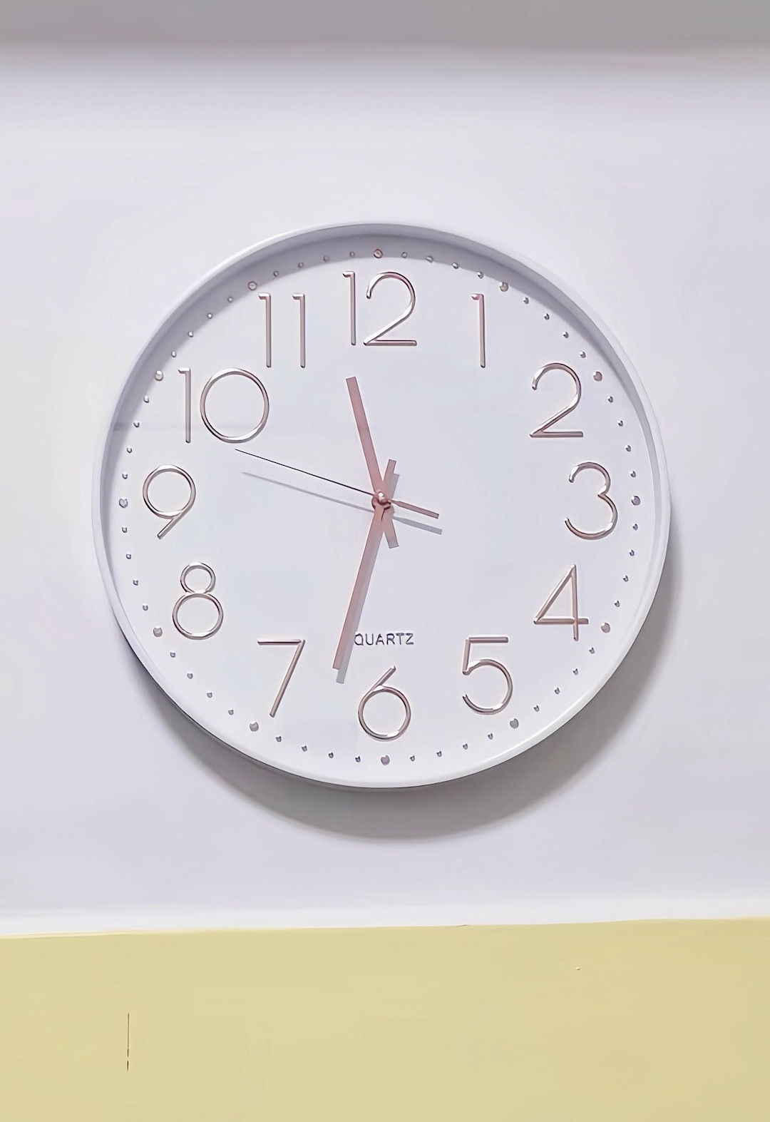 Minimalist Silent Wall Clock, 12-inch Rose Gold Silent Clock, Minimal ...