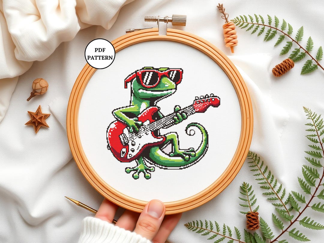 Lizard Cross Stitch Pattern PDF Funny Cute Animal Embroidery DIY for ...
