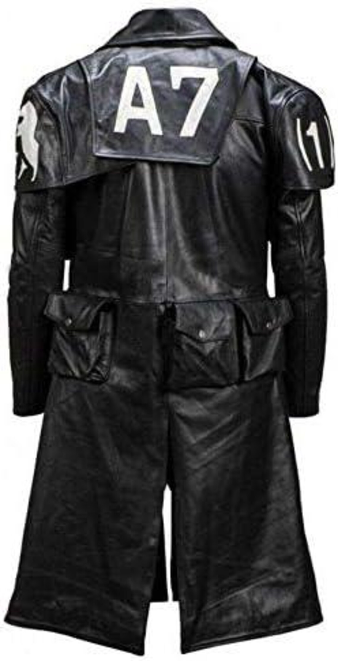 Vegas NCR Veteran Ranger Armor Black Leather Trench Coat | Long Leather ...