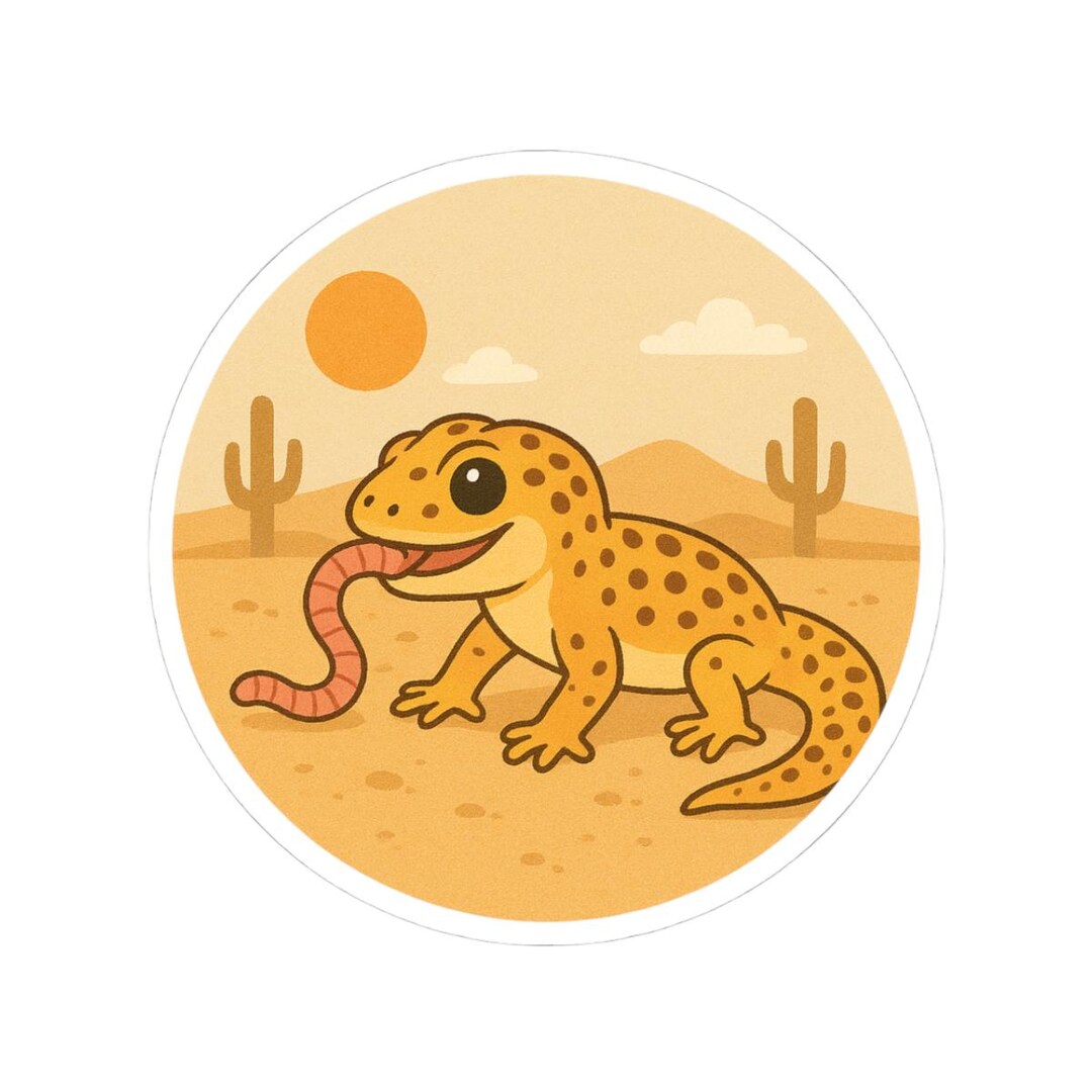 Desert Gecko Kiss-cut Stickers - Fun, Playful Decor for Laptops ...