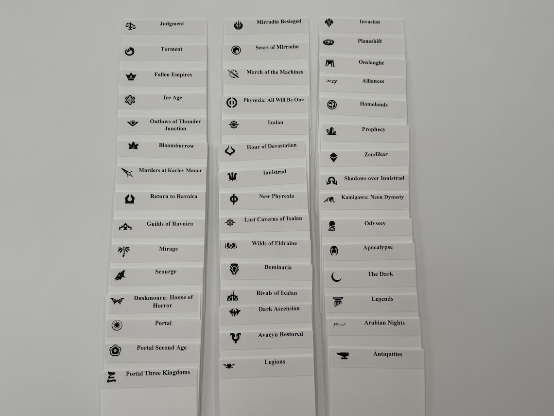 230ish Custom Magic the Gathering Dividers & Labels for Every Major Set ...
