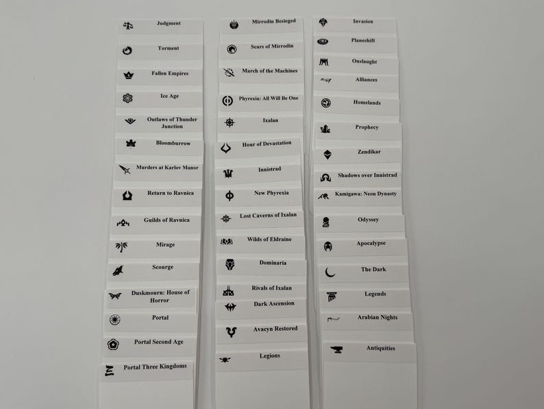 230ish Custom Magic the Gathering Dividers & Labels for Every Major Set ...