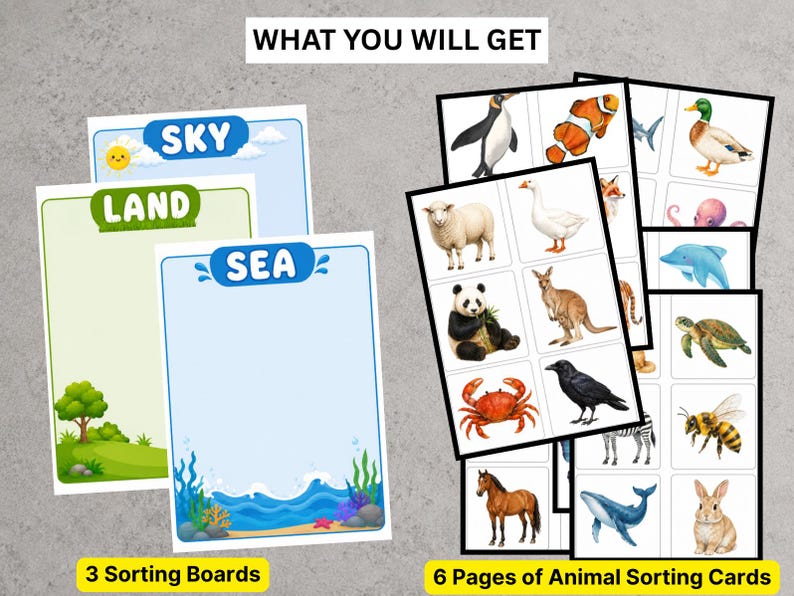 Animal Habitat Sorting Activity | Sky Land Sea Montessori Preschool ...