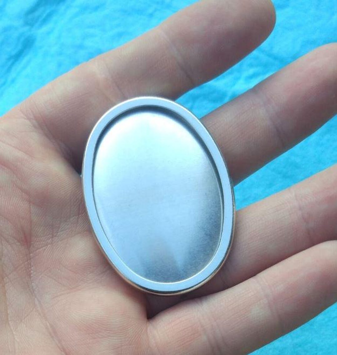 Silver Oval Pin Setting Frame Mounting 104S - Etsy