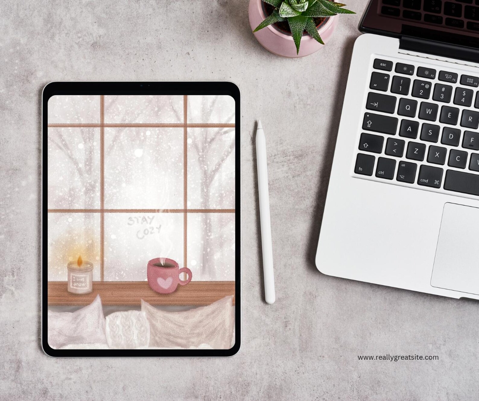 Stay Cozy Poster, Digital Download, Winter Scenery Window View ...