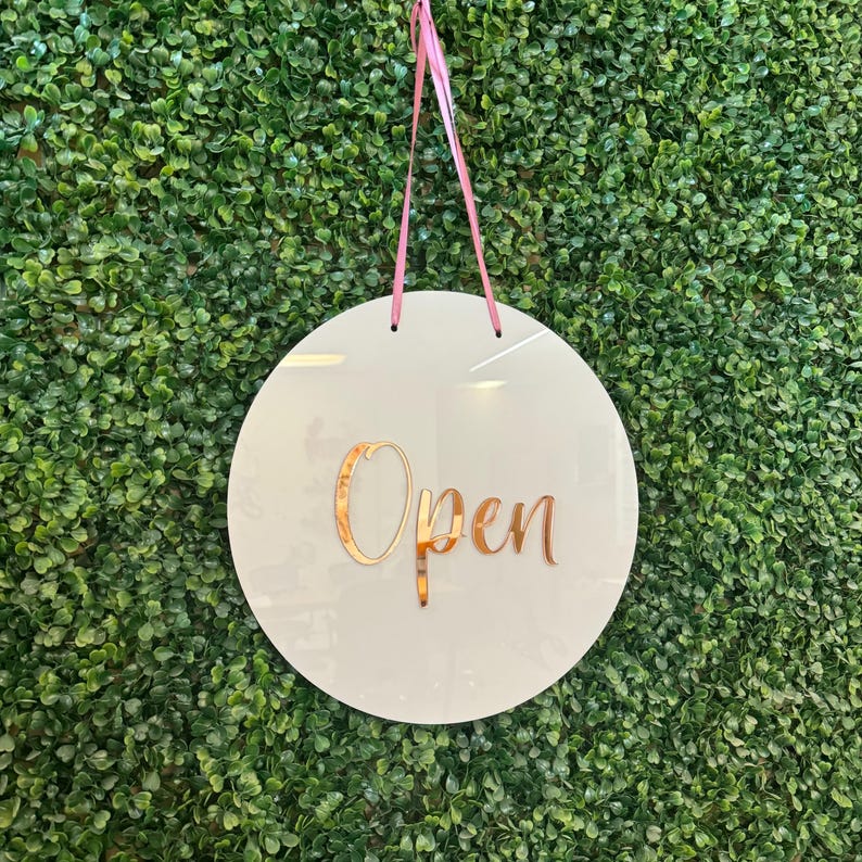White Acrylic Open Close Sign, Open Sign for Beauty Shop, Open Sign for ...