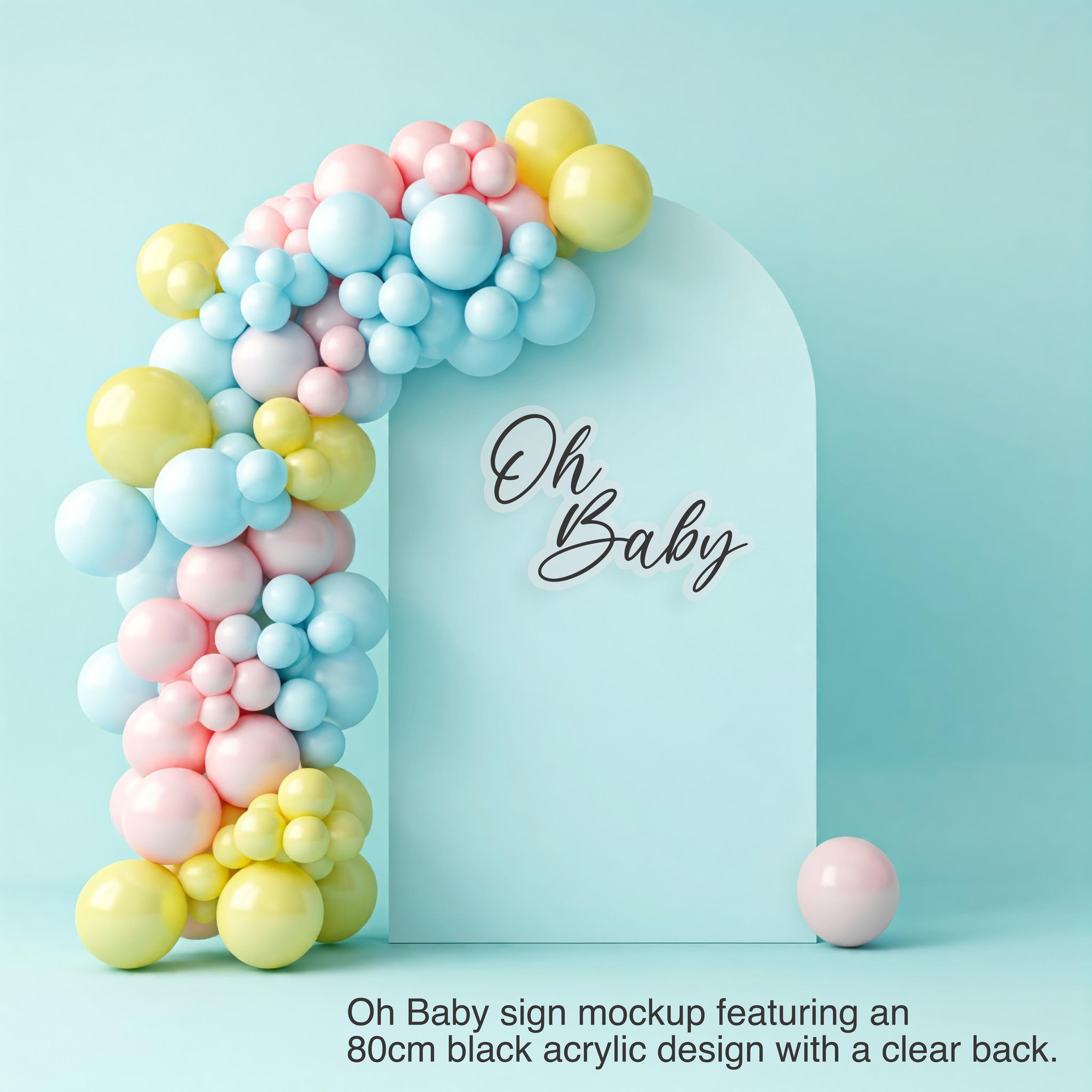 Oh Baby Acrylic Sign, Black Acrylic, Sign for Baby Showers. - Etsy